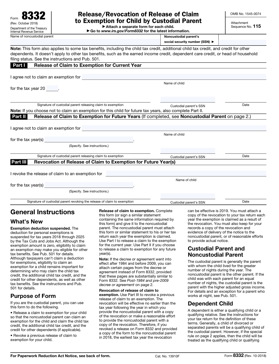 Form 8332: Release Child Tax Credits in Expat Custody Cases
